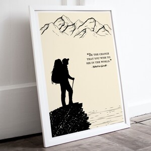 Mahatma Gandhi Quote Print: "be the Change" Activism Poster, Positive ...