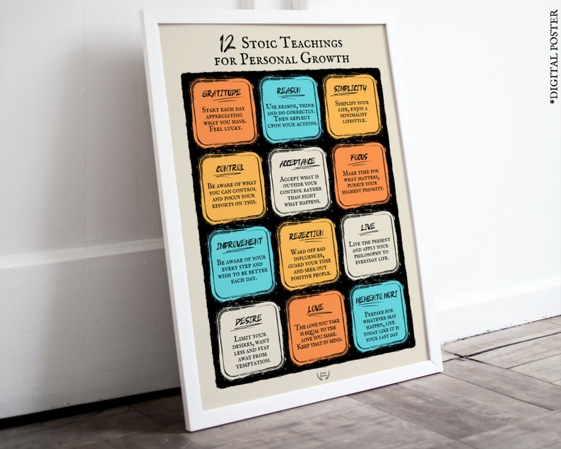 Stoic Principles Poster: Self Growth Mindset (digital Download) - Etsy