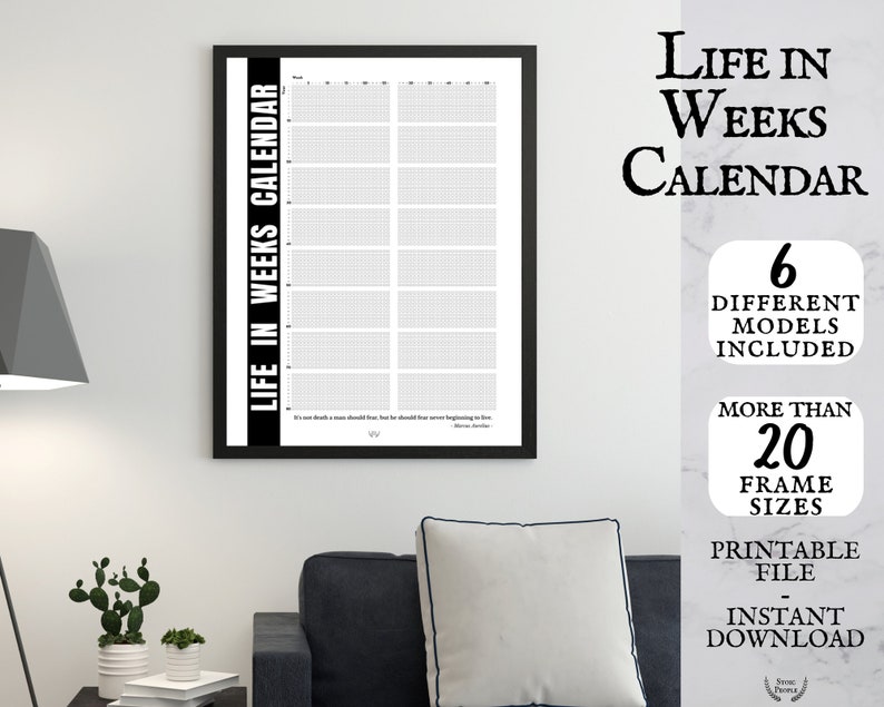 Life Calendar Weeks of My Life Momento Mori Print Life in - Etsy