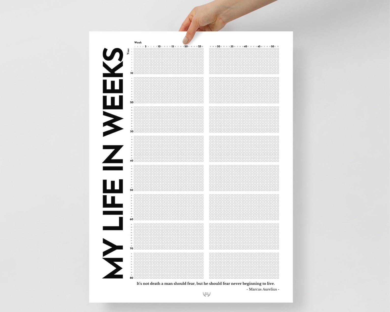 Printed Stoicism Calendar Life in Weeks Poster Memento Mori | Etsy