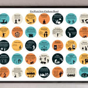 Stoic Challenge Board Printable: 35 Stoicism Practice Tools (PDF) - Etsy
