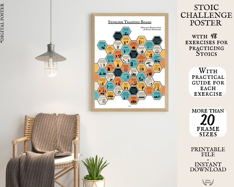 Daily Stoic Exercises Self Growth Poster Print With 48 - Etsy