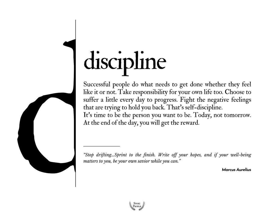 Self Discipline Quote Printable Positive Discipline Prints | Etsy