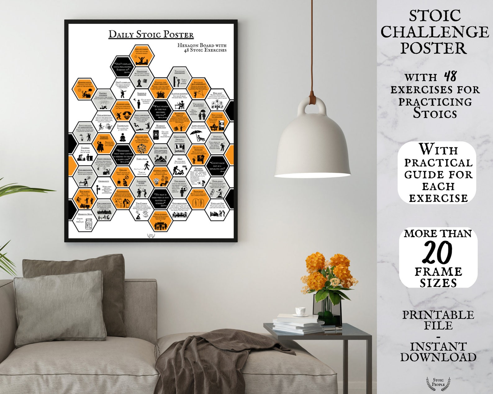 Daily Stoic Exercises Poster Printable Practical Stoic Tools - Etsy