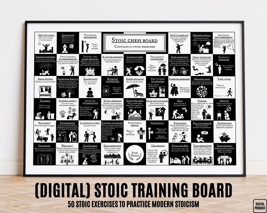 Buy Daily Stoic Poster Print With 50 Daily Stoic Exercise, Stoicism Art ...
