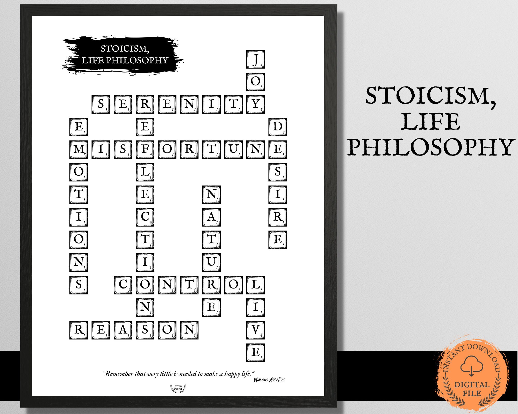 Stoic Digital Print Life Philosophy Art Printable Live in - Etsy