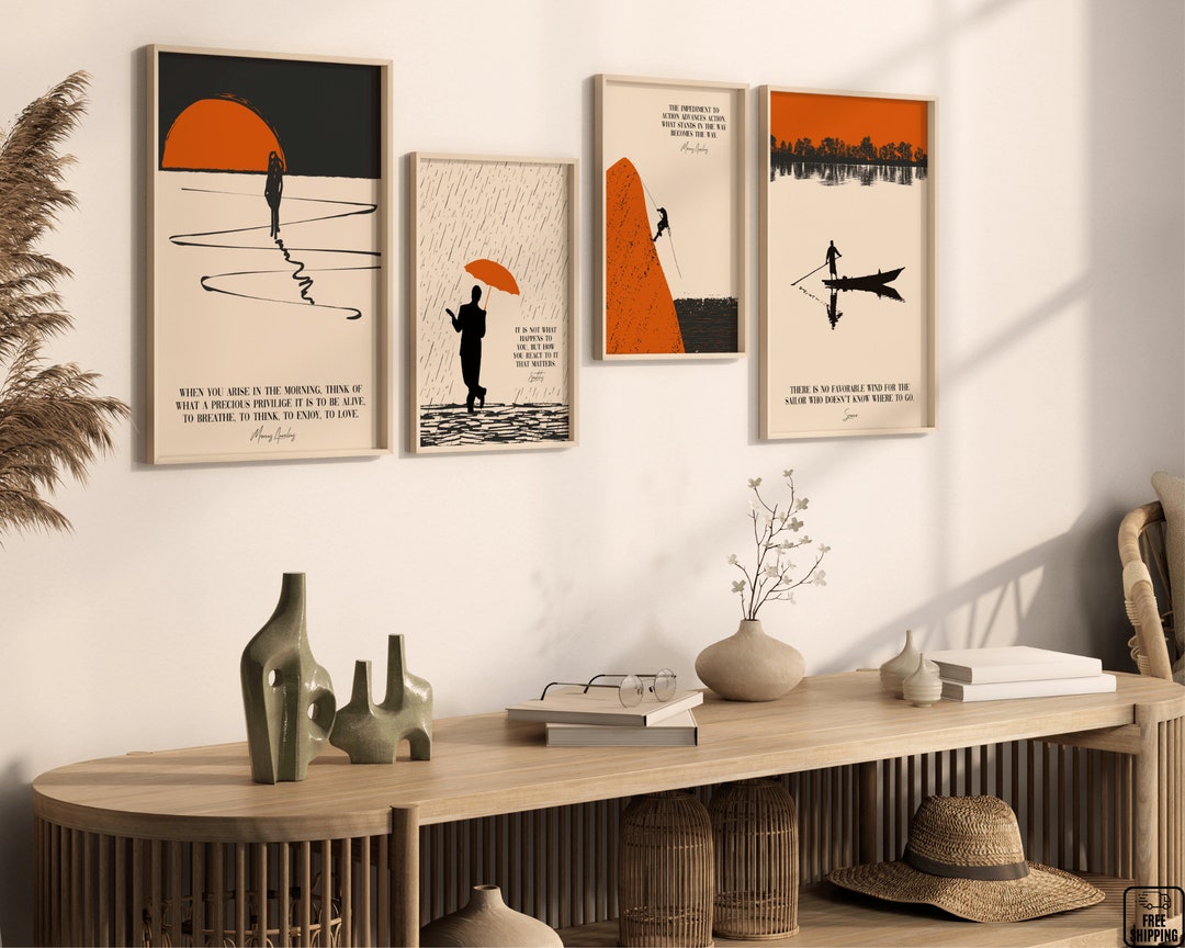 Stoic Wall Art Print Set of 4 Posters Stoicism Wall Art Decor Stoic ...