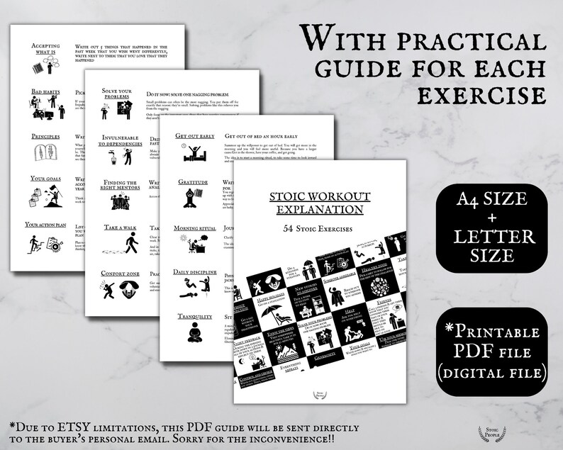 Daily Stoic Routines Chart Stoicism Art Print With 54 - Etsy