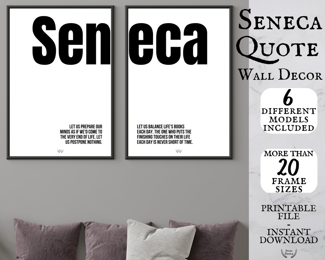 Seneca Quote Poster Seneca Home Decor Seneca Stoic Wall Print | Etsy