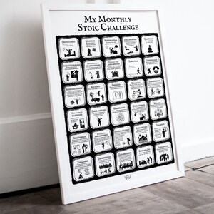 Monthly Stoic Training Poster Printable, Daily Stoic Teachings Monthly ...