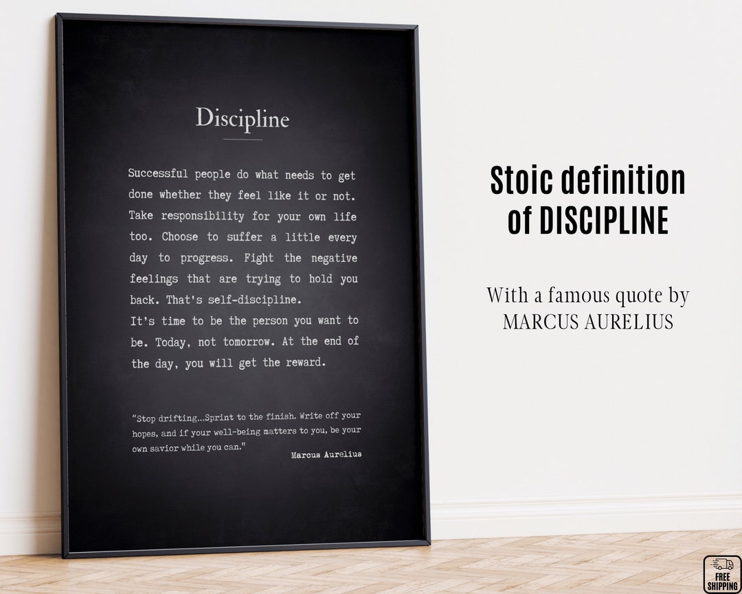 Self-discipline Quote Poster, Stoic Quote in Positive Discipline Print ...
