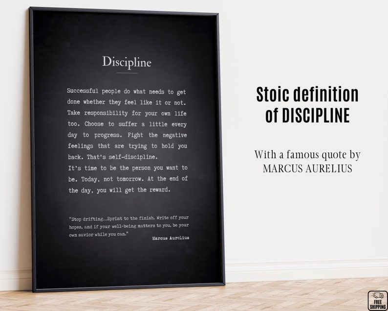Stoic Discipline Quote Poster: Marcus Aurelius Print - Etsy