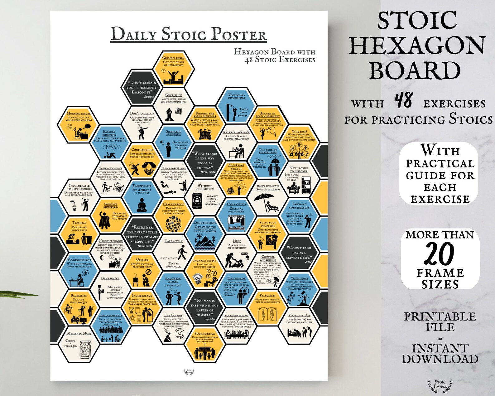 Practical Stoicism Daily Stoic Workout Poster Stoic | Etsy