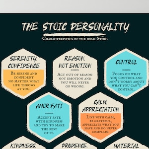Stoicism Art With Daily Stoic Rules for Life Stoic Serenity - Etsy
