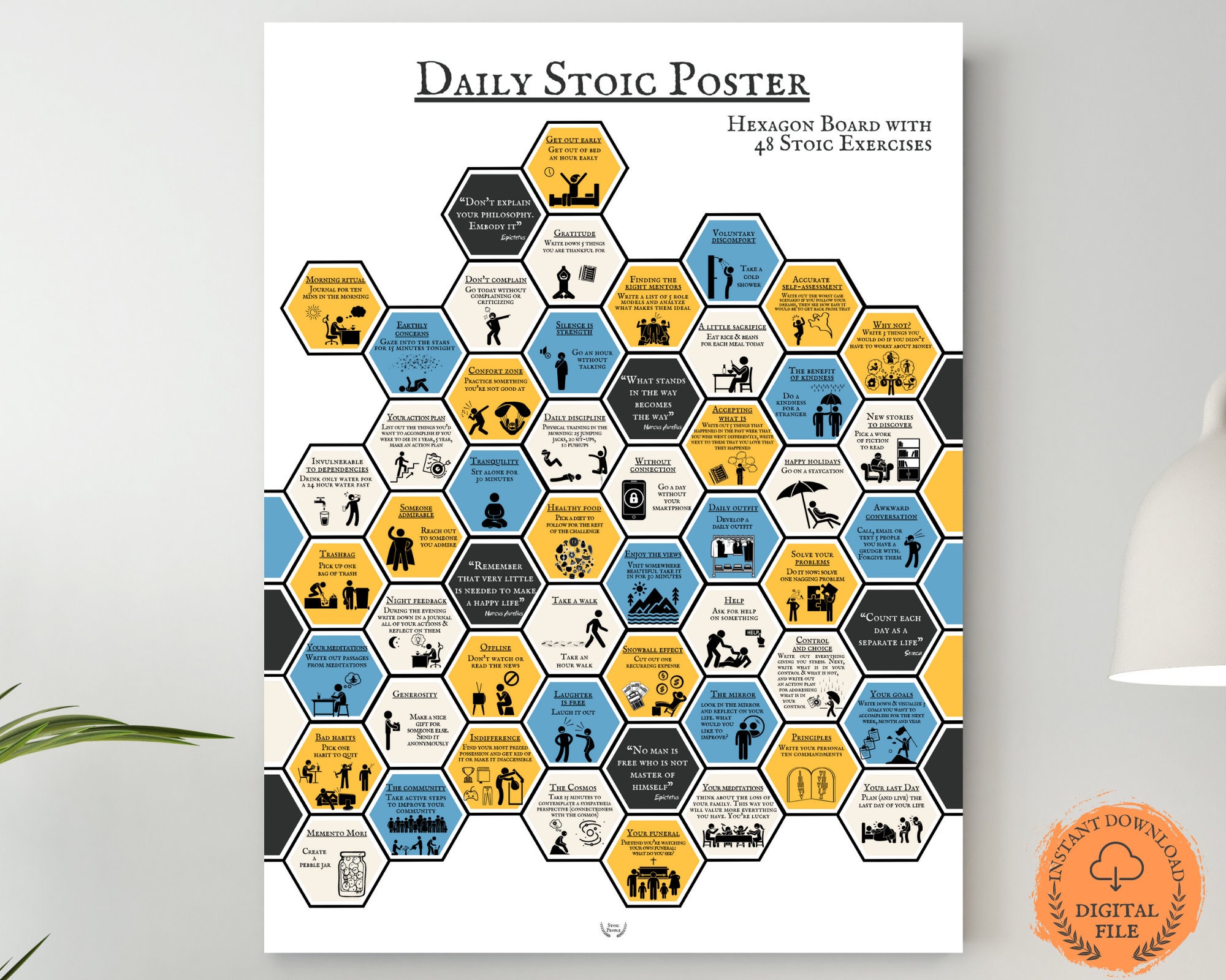 Practical Stoicism Daily Stoic Workout Poster Stoic | Etsy