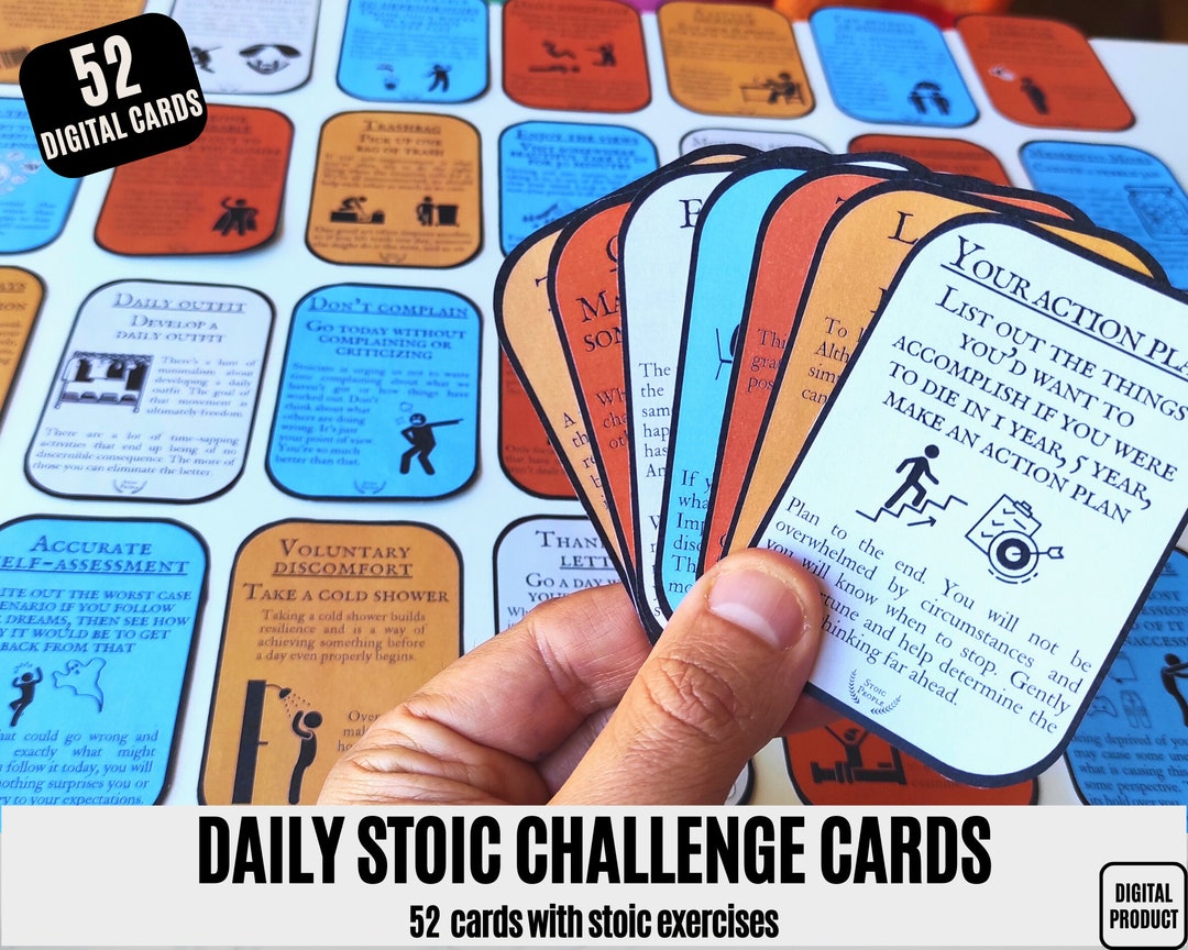 Stoic Training Cards, Stoicism Exercise Cards, 52 Daily Stoic Exercises ...
