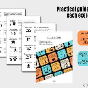 Practical Stoic Knowledge, Stoic Mindset Print, 30 Daily Exercises on ...