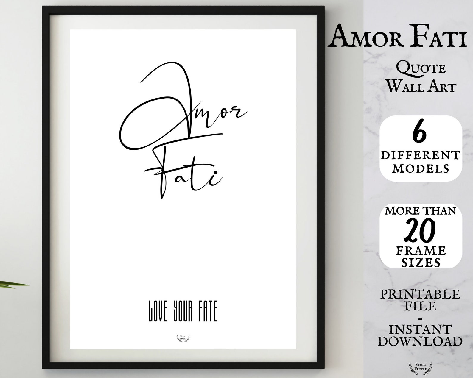 Amor Fati Wall Print Amor Fati Stoic Wall art Amor Fati | Etsy