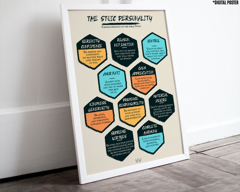 Stoic Philosophy Print: Stoic Principles, Keys to Personal Growth ...