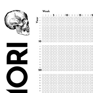 Stoicism Life Calendar Weeks 90 Years of Life in Weeks, Memento Mori ...
