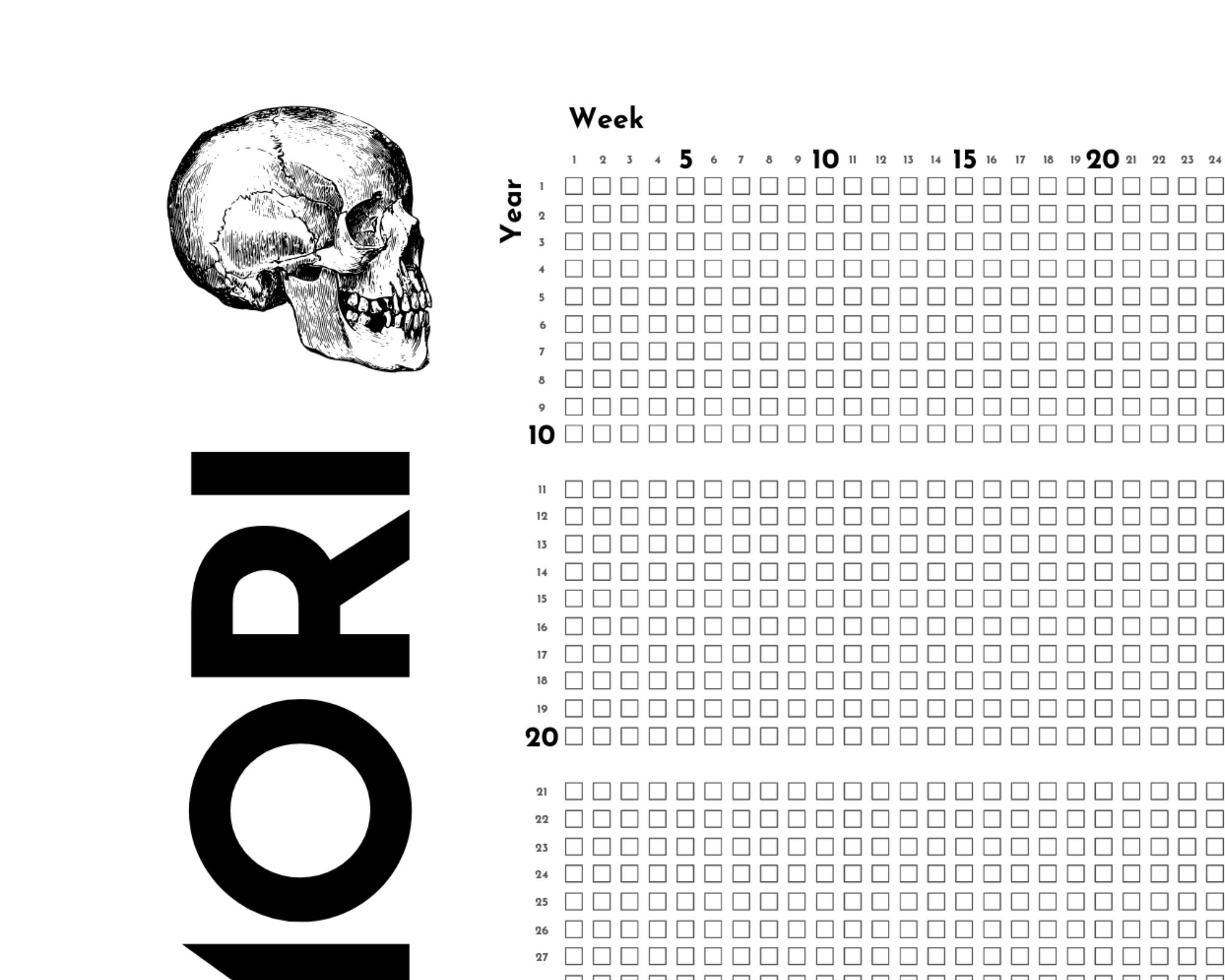Stoicism Life Calendar Weeks 90 Years of Life in Weeks | Etsy Canada