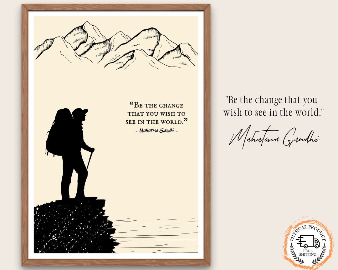 Mahatma Gandhi Quote Print Be the Change Activism Poster - Etsy