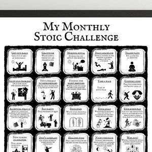 Monthly Stoic Training Poster Printable Daily Stoic Teachings - Etsy