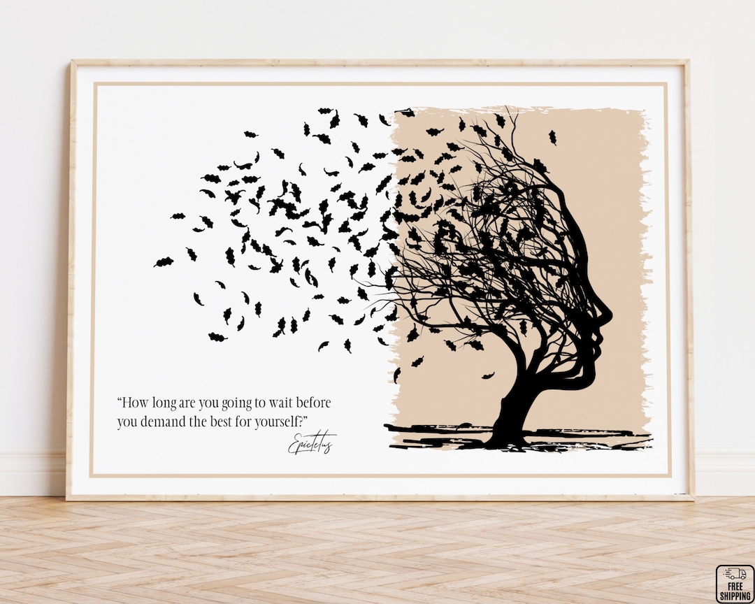 Stoic Wall Art Epictetus Quote Art Print, Stoicism Wall Decor How Long ...