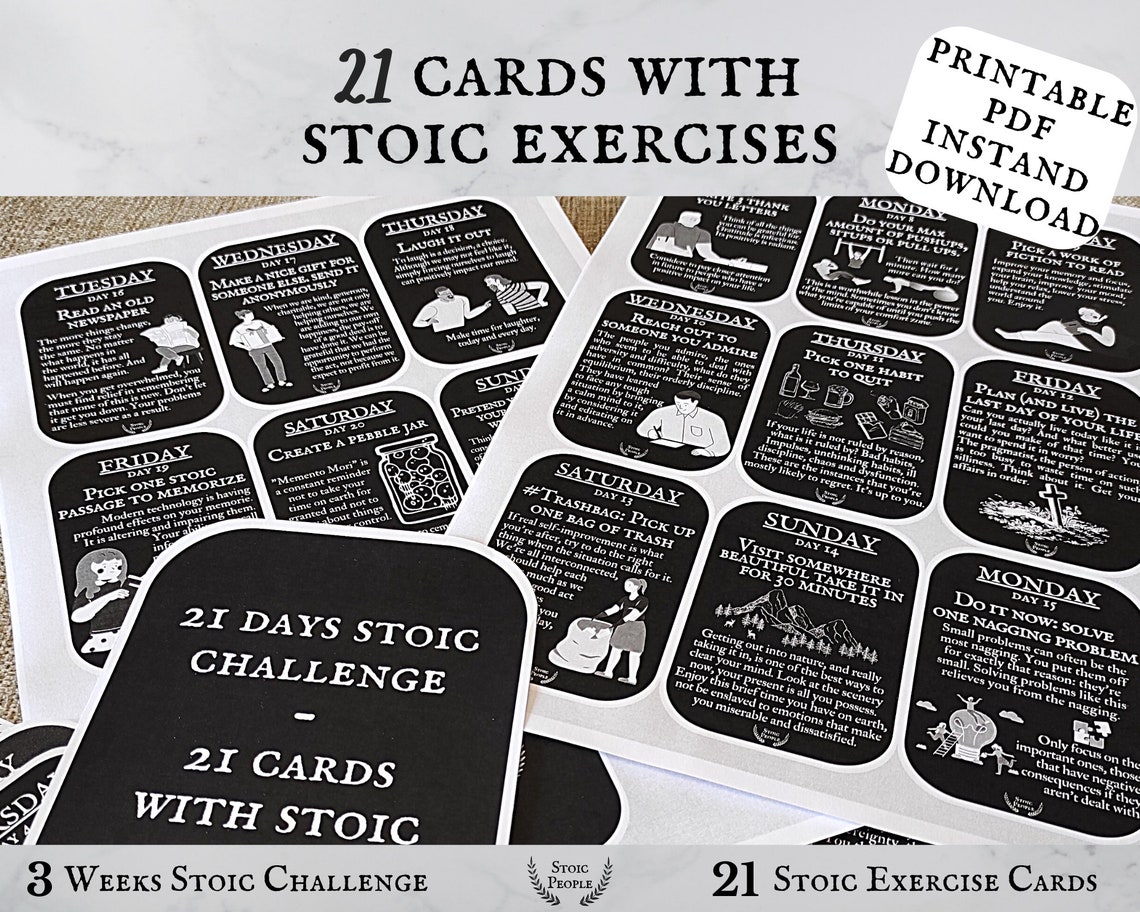 Stoic Practice Card Deck Stoicism Cards Game Daily Stoic | Etsy