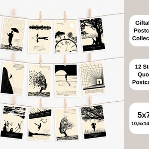 Stoic Quotes Postcard Set: Illustrated Philosophy Art (12 Stoic Cards ...