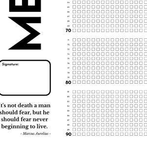 Stoicism Life Calendar Weeks 90 Years of Life in Weeks, Memento Mori ...