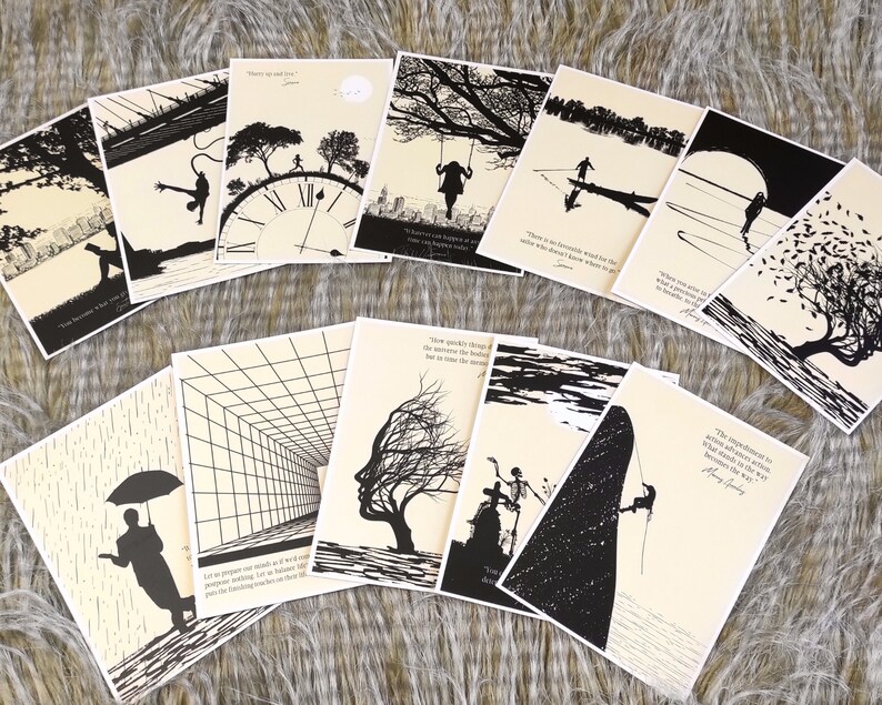 Stoic Quotes Postcard Set: Illustrated Philosophy Art (12 Stoic Cards ...