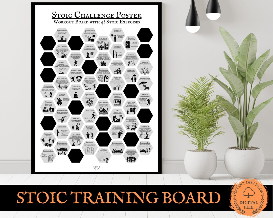 Stoic Training Poster: 48 Daily Practices (instant Download) - Etsy