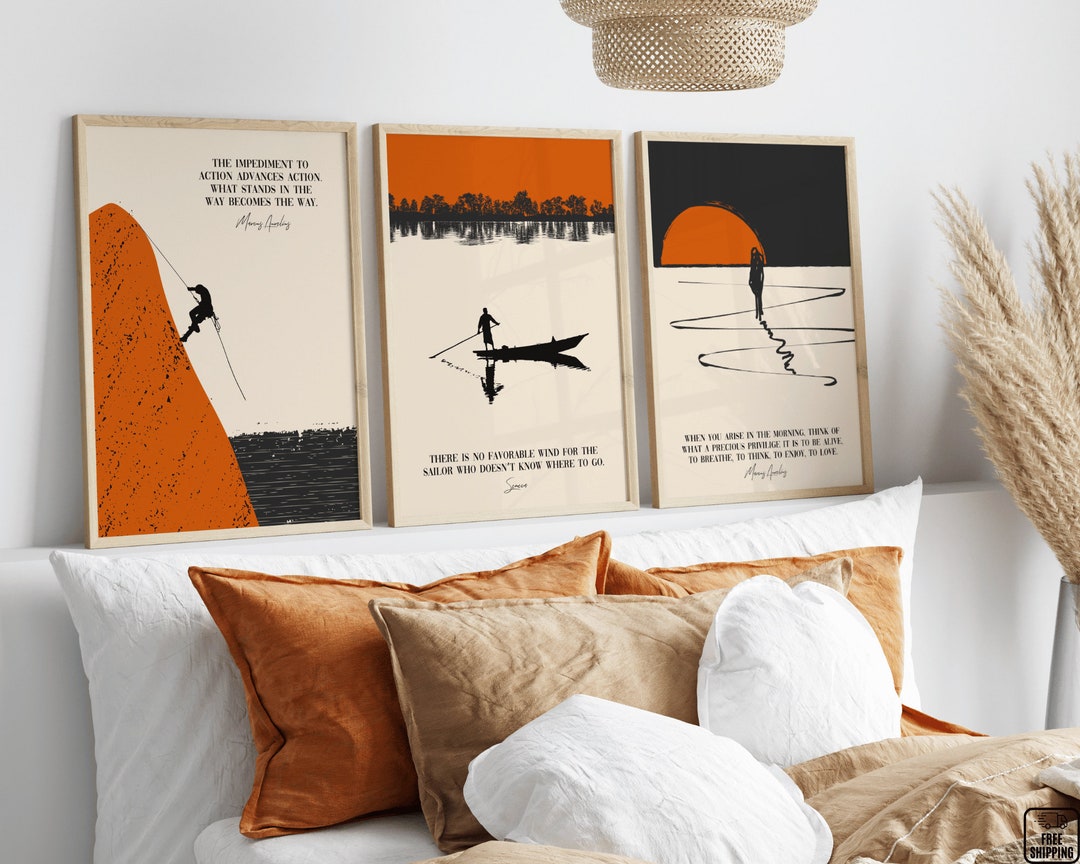 Stoicism Wall Set of 3 Stoic Prints | Stoic Philosophy Modern Home ...