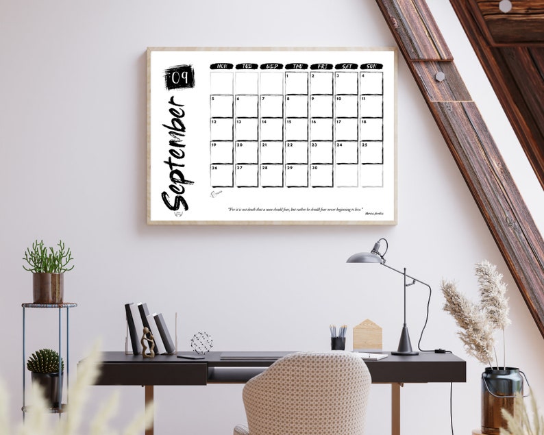 Printable 2022 Minimalist Calendar Print Stoicism 2022 | Etsy