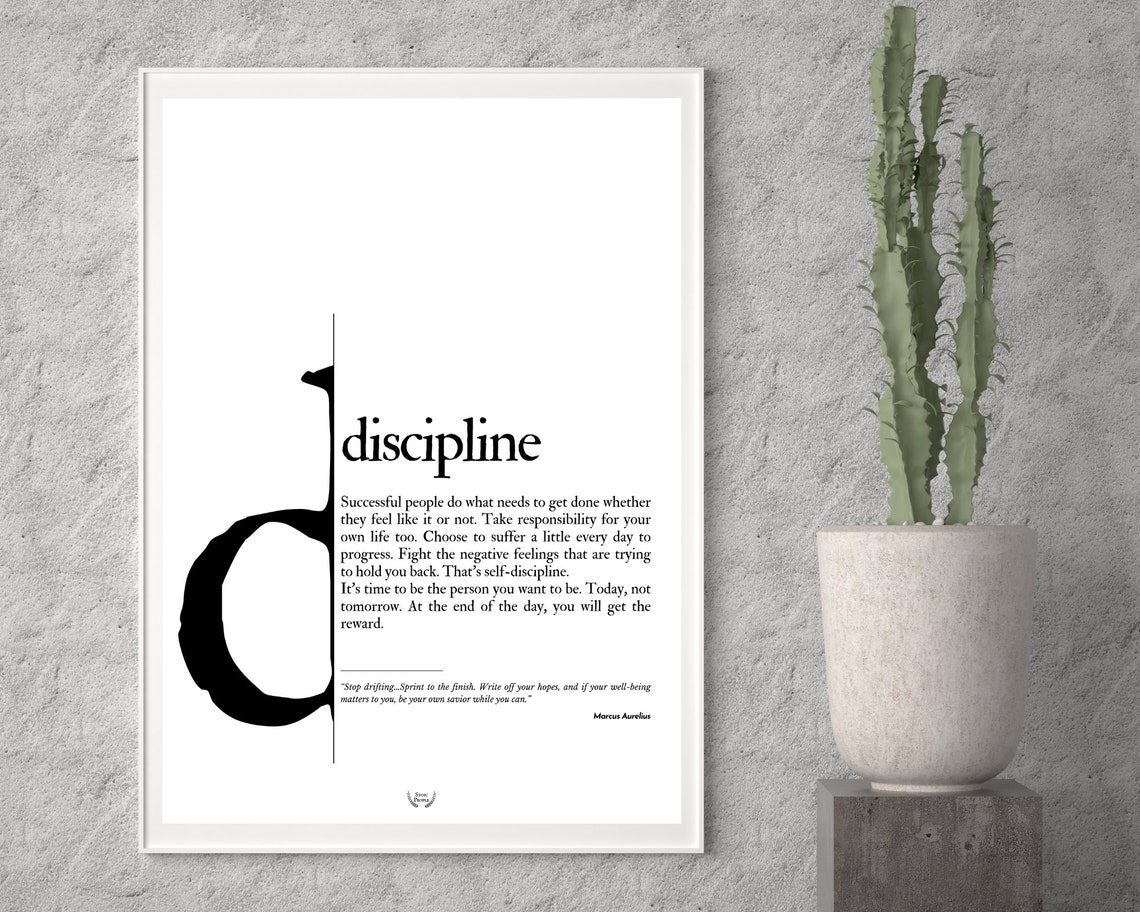 Self Discipline Quote Printable Positive Discipline Prints | Etsy