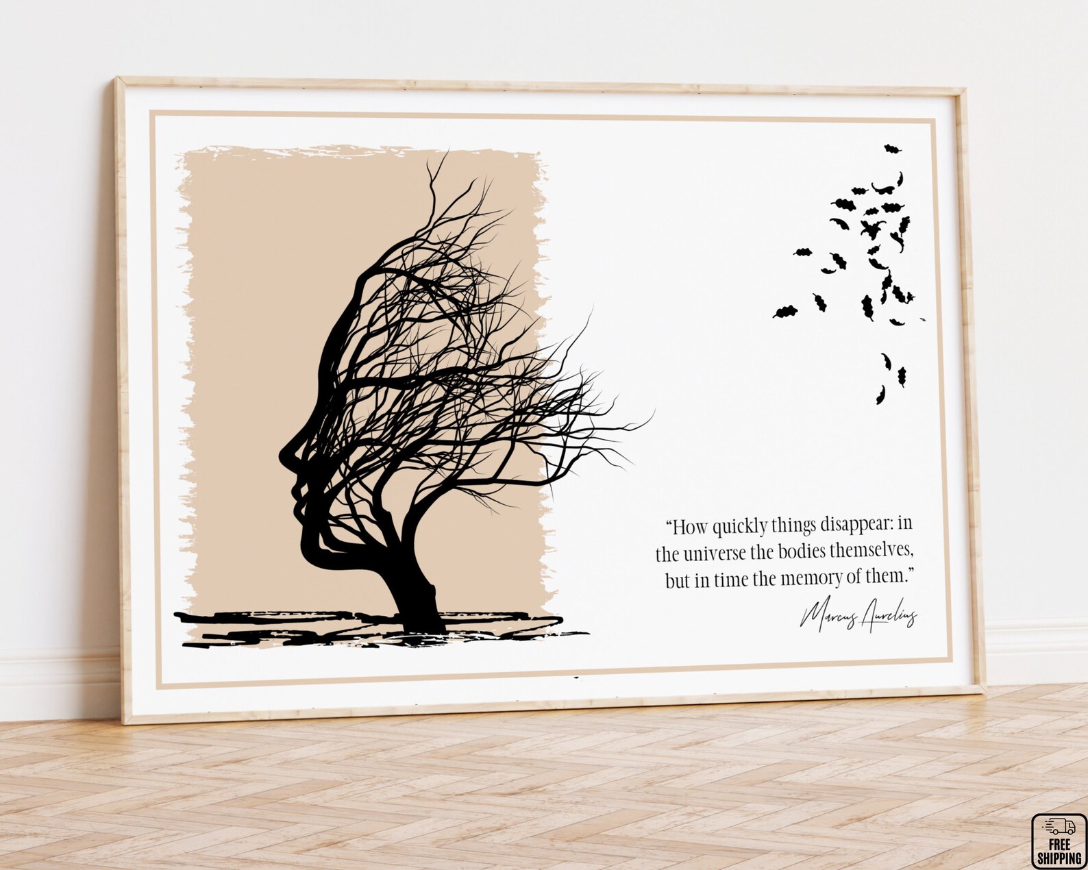Stoicism Poster Marcus Aurelius Wall Art Stoic Quote About Death ...