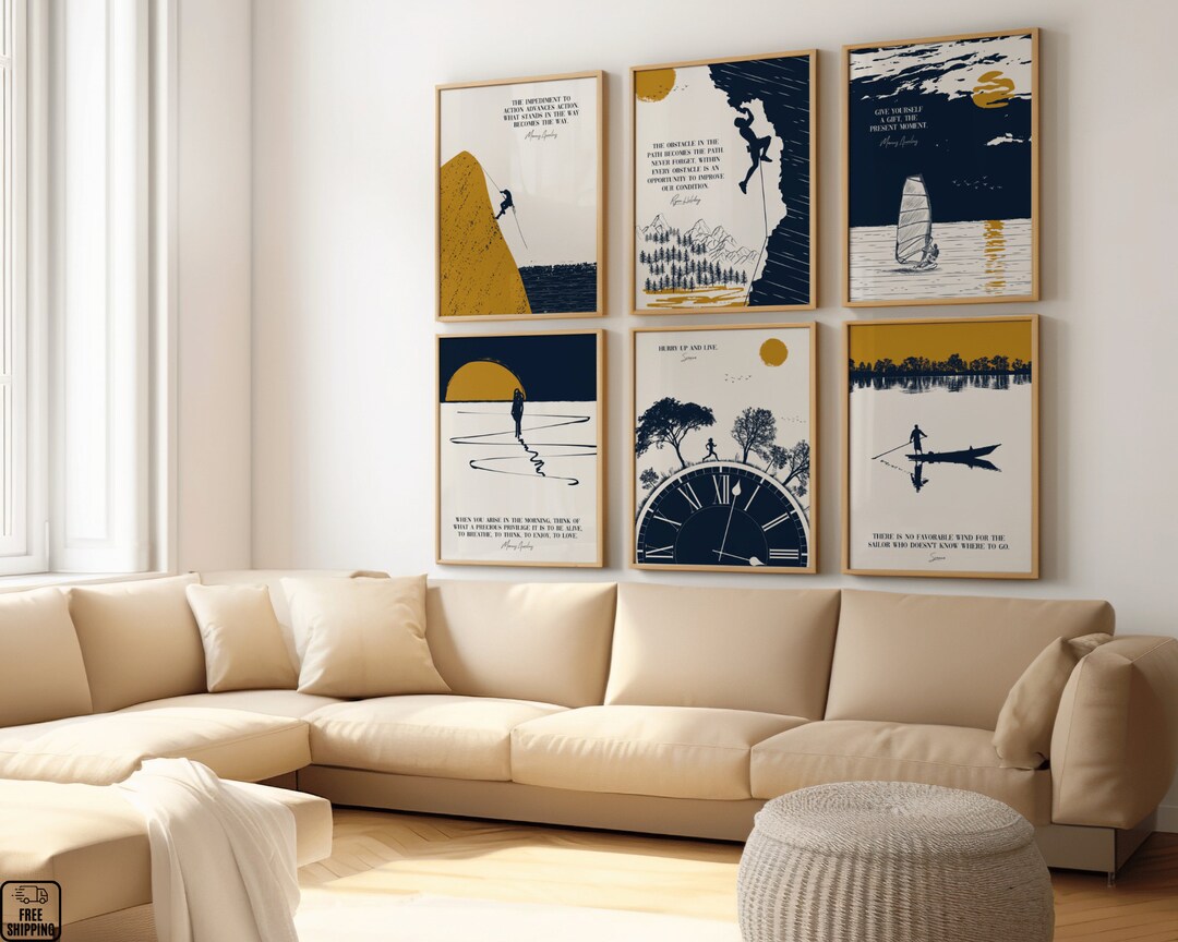 Stoic Print Gallery Wall Art Set of 6 Posters, Seneca Quotes, Best ...