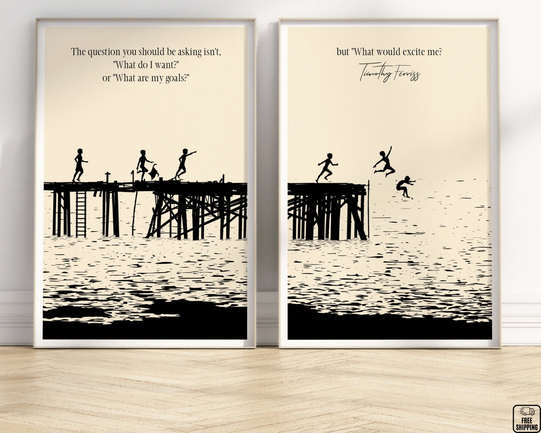 Tim Ferriss Quote Print Set of 2 Wall Art, Timothy Ferriss 2 Piece Wall ...