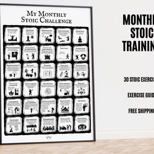 Stoicism Teachings Monthly Stoic Poster, Monthly Stoic Board Practical ...