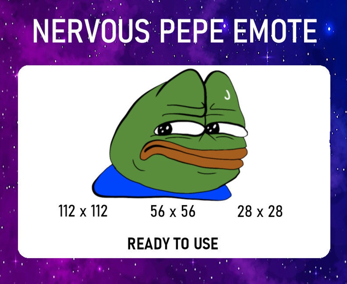 Nervous Pepe Emote for Twitch Discord or YouTube | Etsy