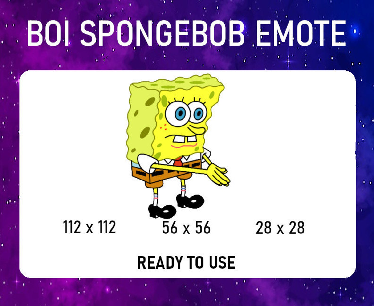 Boi Spongebob Emote for Twitch Discord or YouTube | Etsy