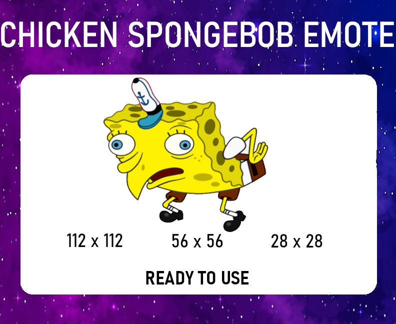 Chicken Spongebob Emote for Twitch Discord or YouTube | Etsy