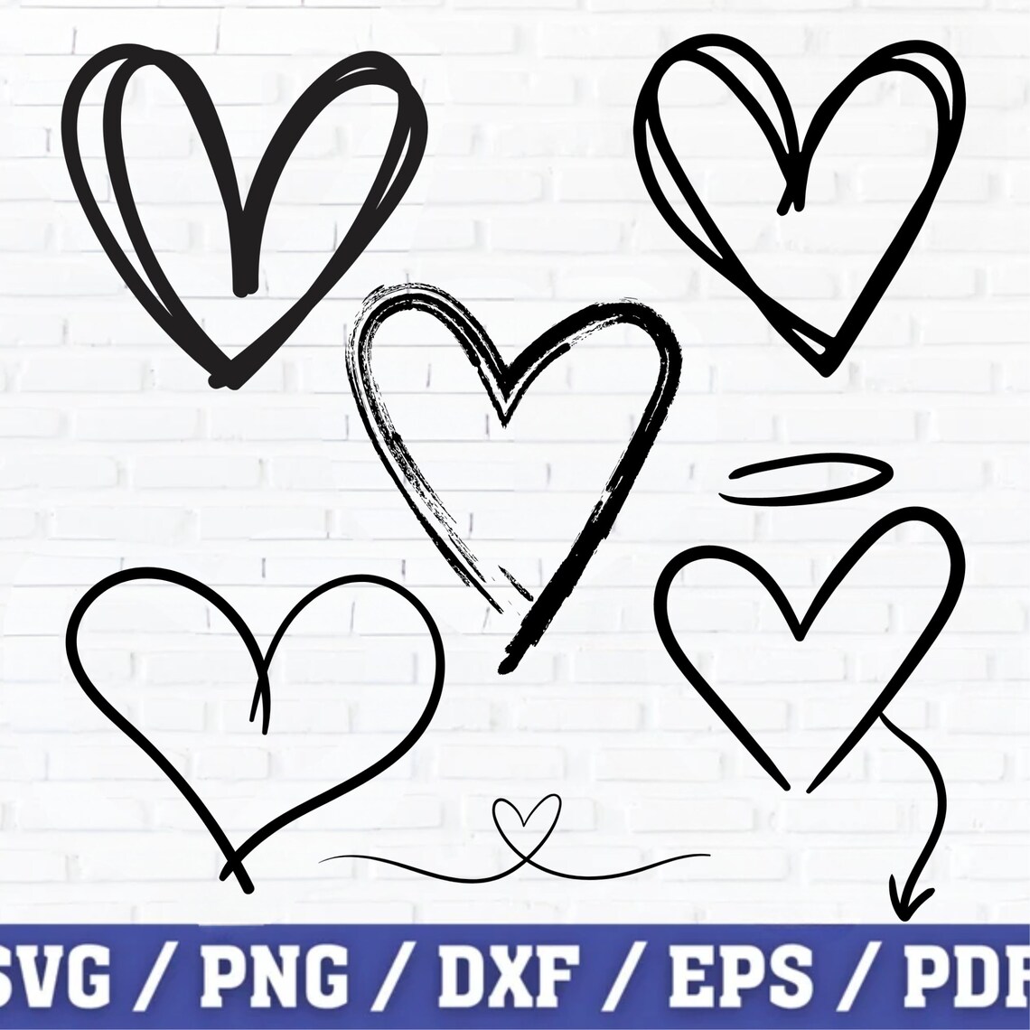 Hearts Svg Bundle, Heart Outline Svg, Heart Cut Files, Heart Clipart ...