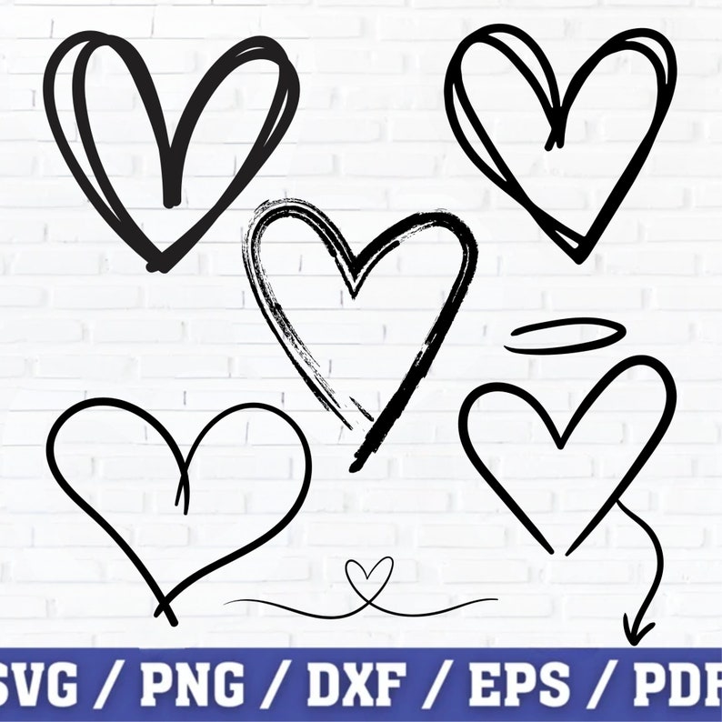 Hearts Svg Bundle, Heart Outline Svg, Heart Cut Files, Heart Clipart ...
