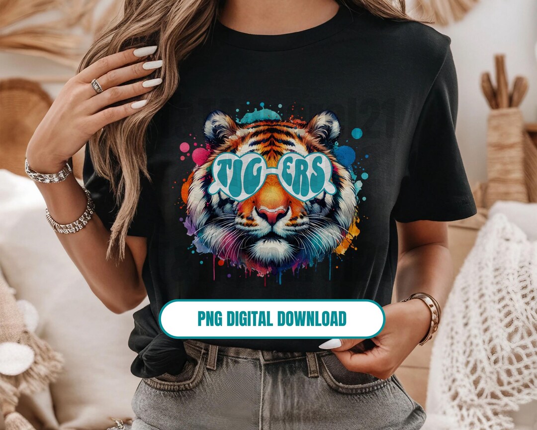 Tigers School Mascot PNG, Digital Download, Colorful School Spirit ...