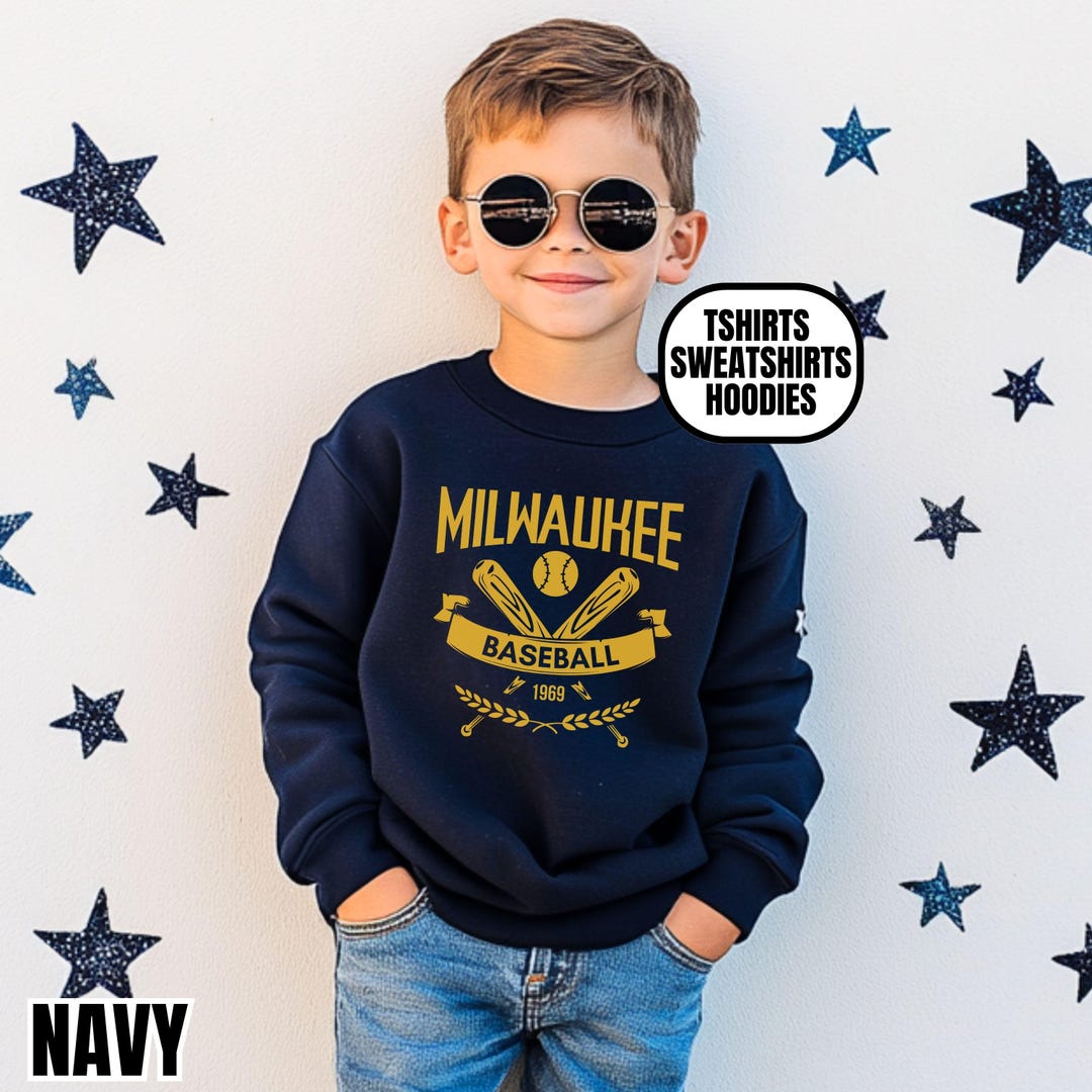 Youth Vintage Style Milwaukee Baseball Apparel, Boys & Girls Tees ...