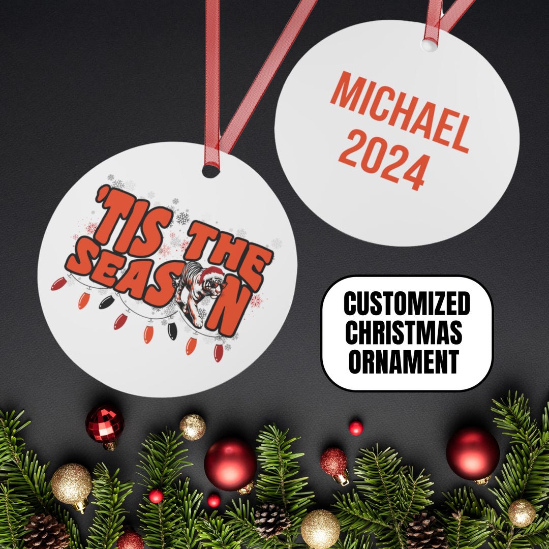 Personalized Cincinnati Football Christmas Tree Ornament, Customized ...