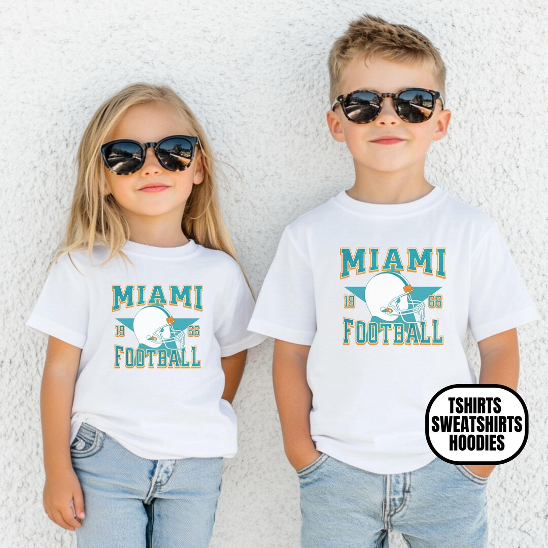 Youth Distressed Vintage Style Miami Football Apparel, Boys & Girls ...