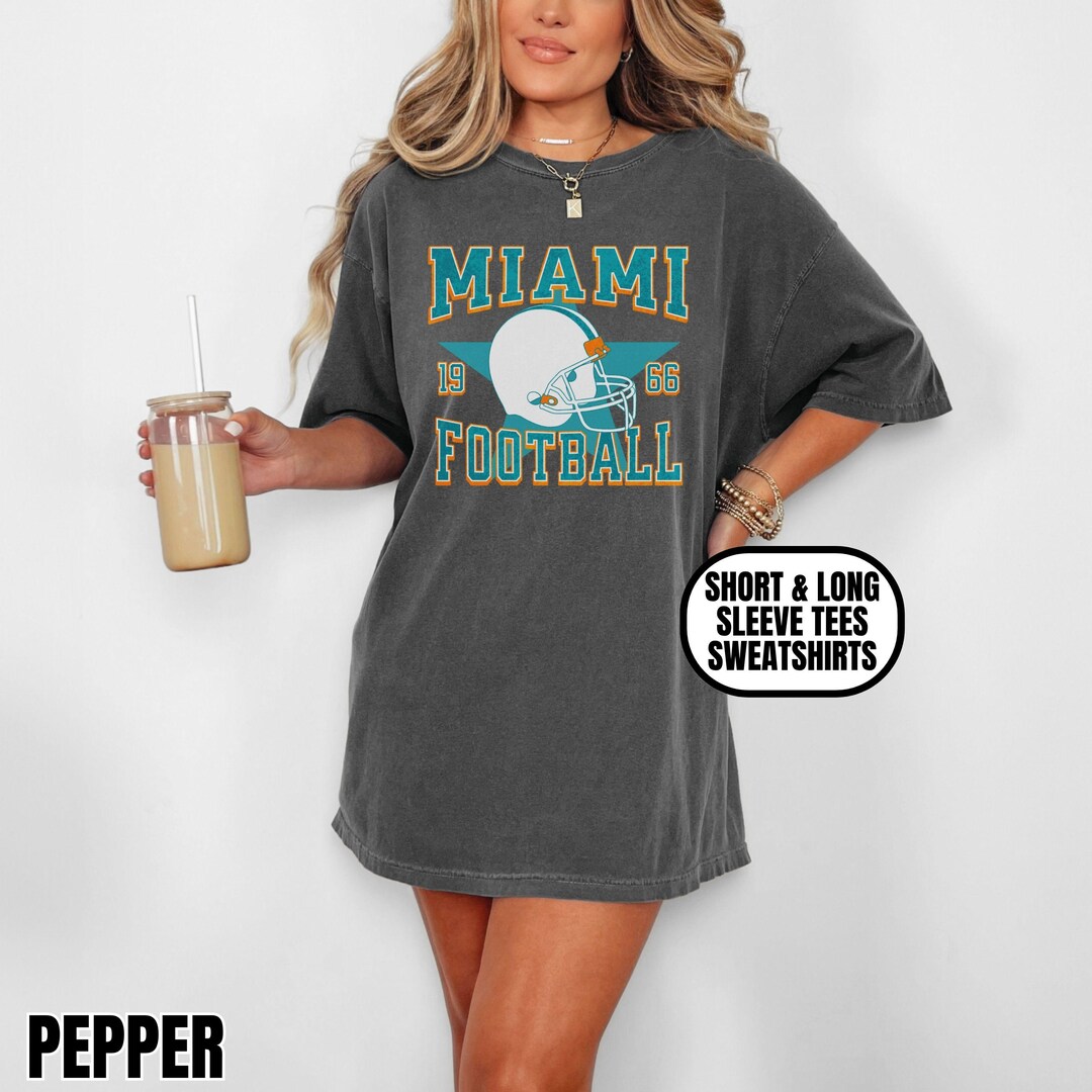 Comfort Colors Distressed Vintage Style Miami Football Apparel, Mens ...